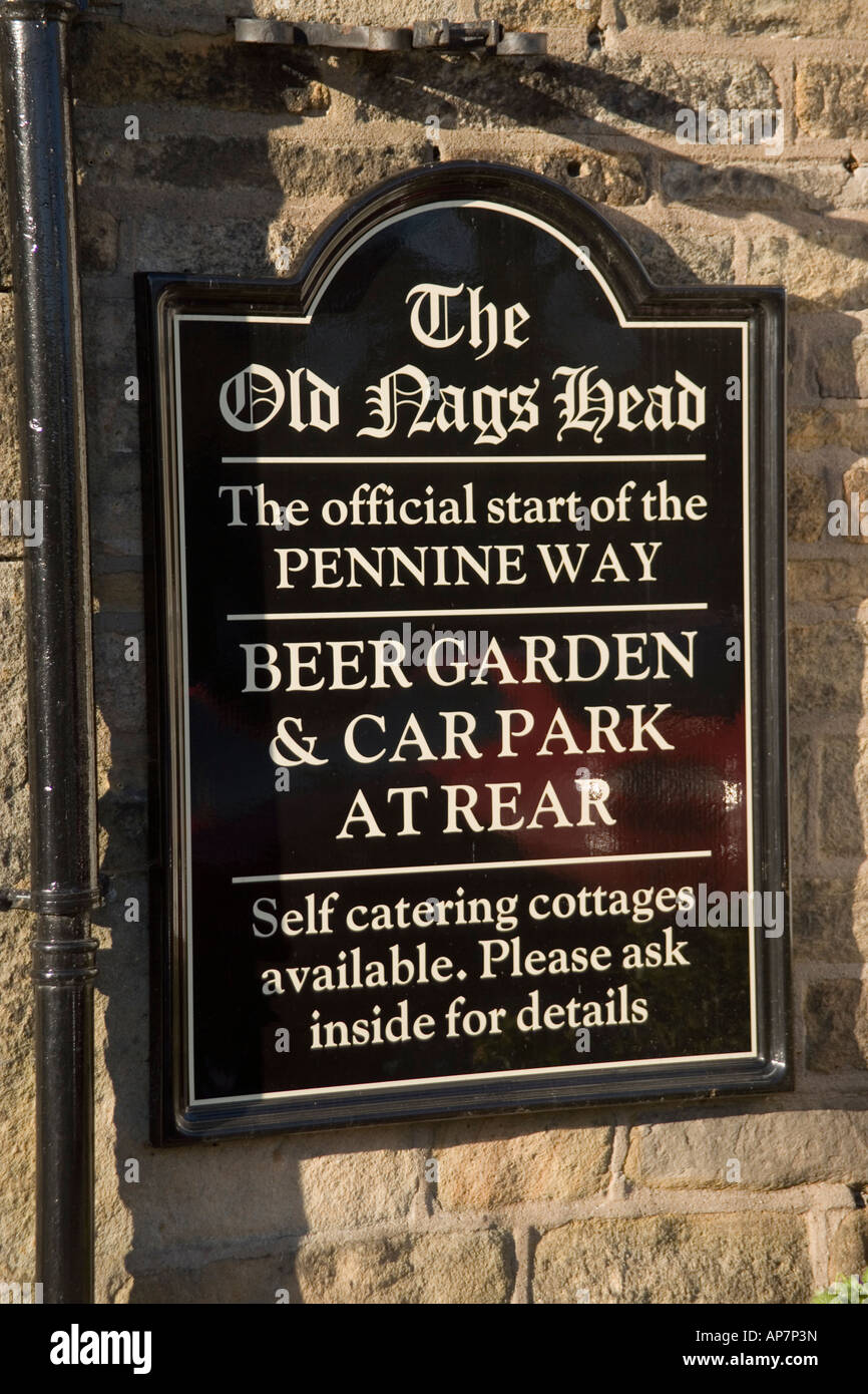 The Old Nags Head Pub in Edale the start of the Pennine Way, Derbyshire ...