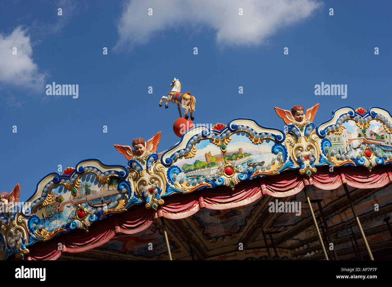 FAIRGROUND ROUNDABOUT AT ENTRANCE TO GORKY PARK SUMMER MOSCOW RUSSIA ...
