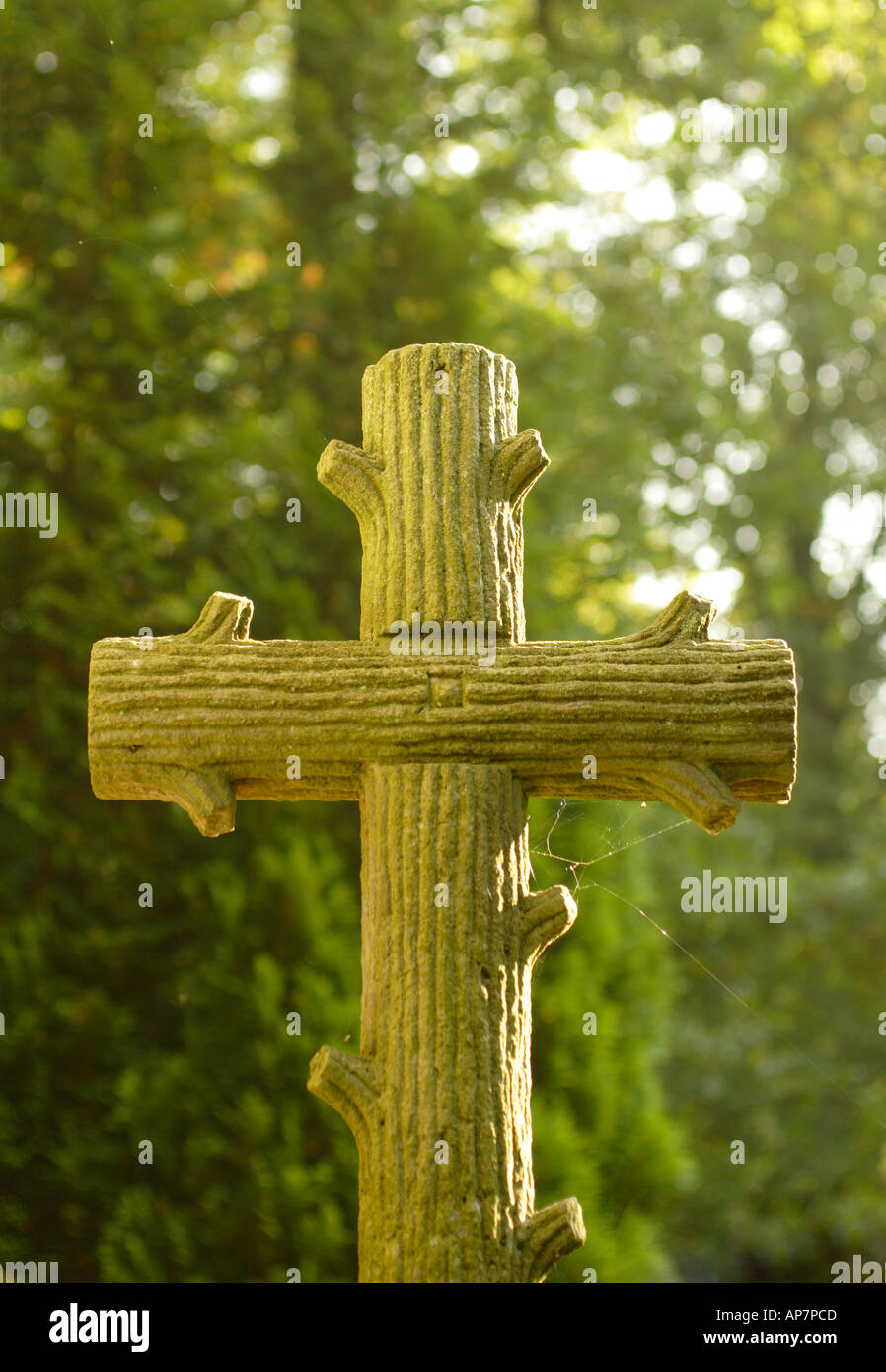 Cross shaped gravestone Stock Photo - Alamy