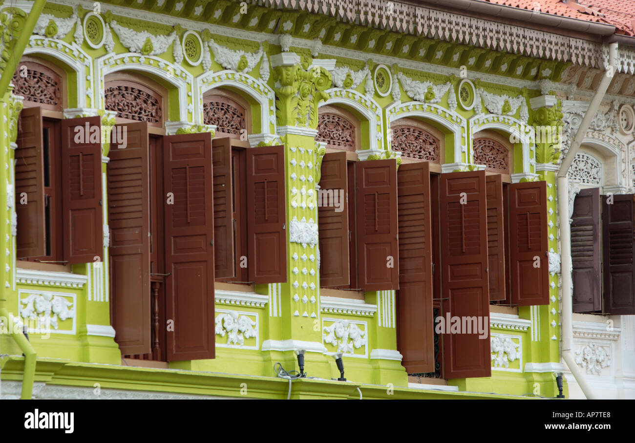 Traditional shop house window detail Singapore Stock Photo - Alamy