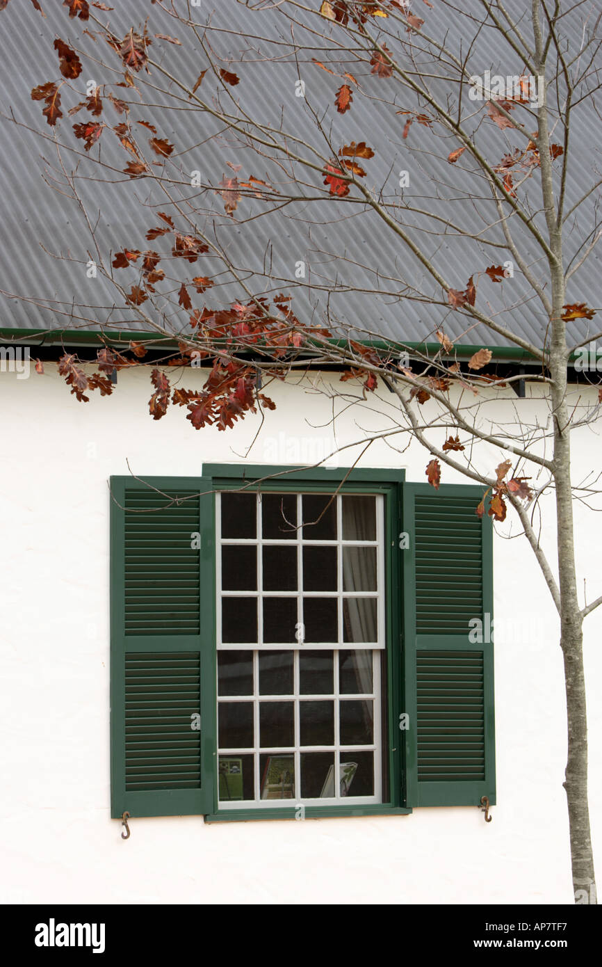 White cottage window frame Stock Photo - Alamy