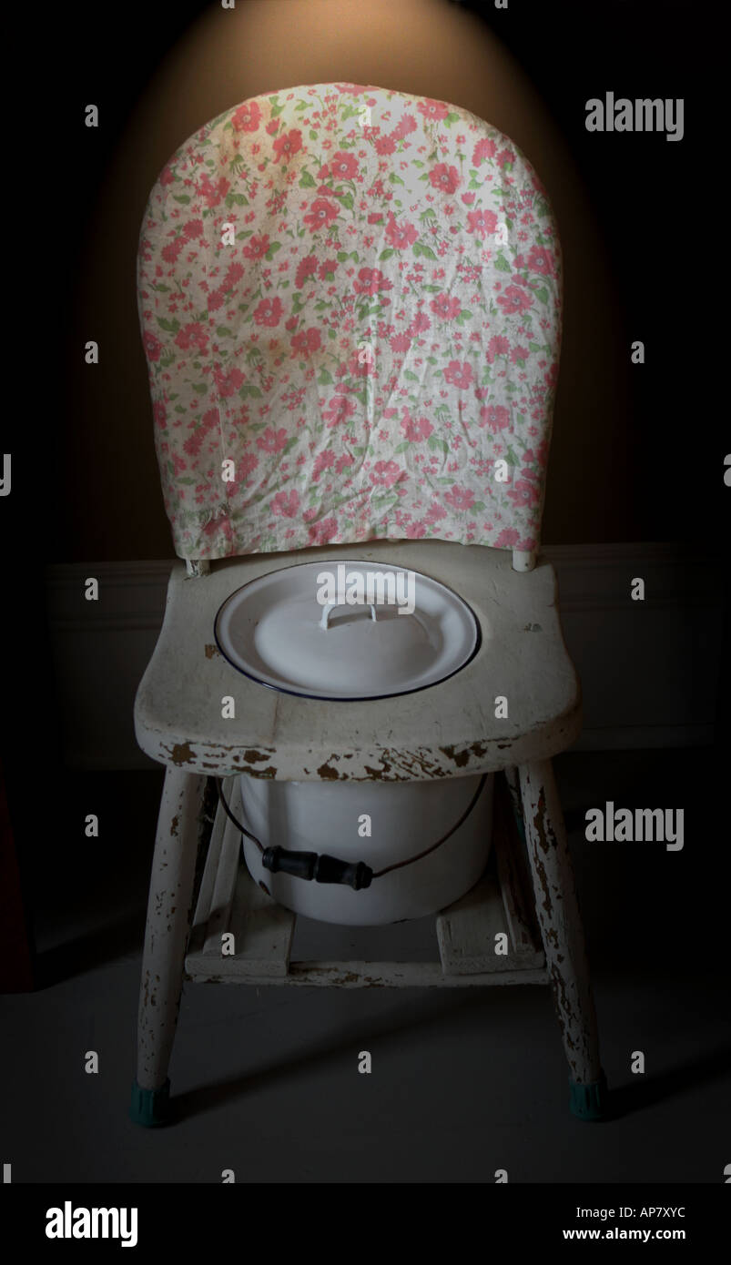 an antique nineteenth century toilet seat part of an interior room ...