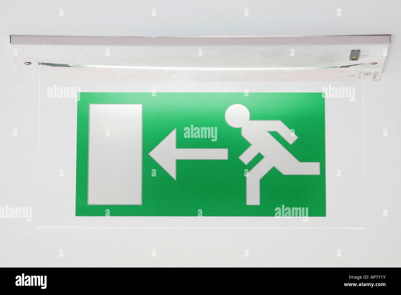 warning sign emergency way out Stock Photo - Alamy