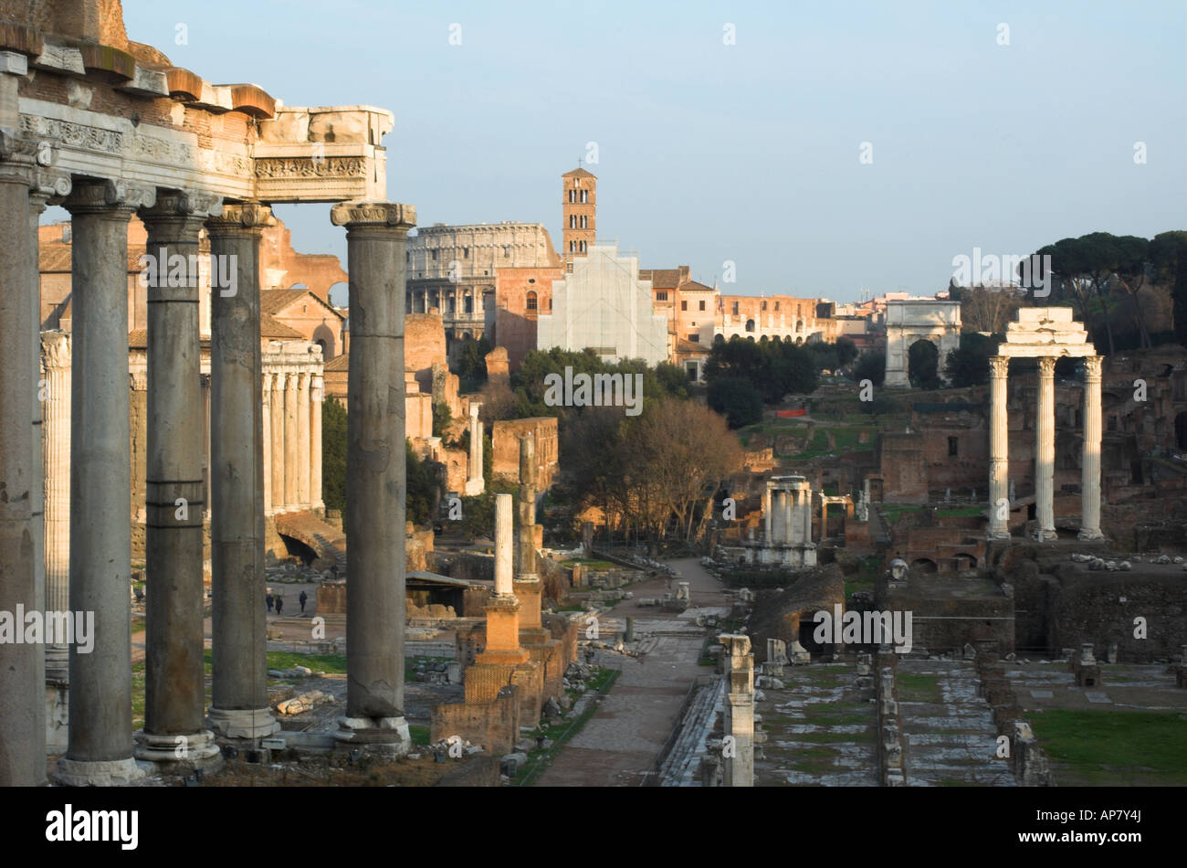 View of Roman ruins in Rome Italy Stock Photo - Alamy