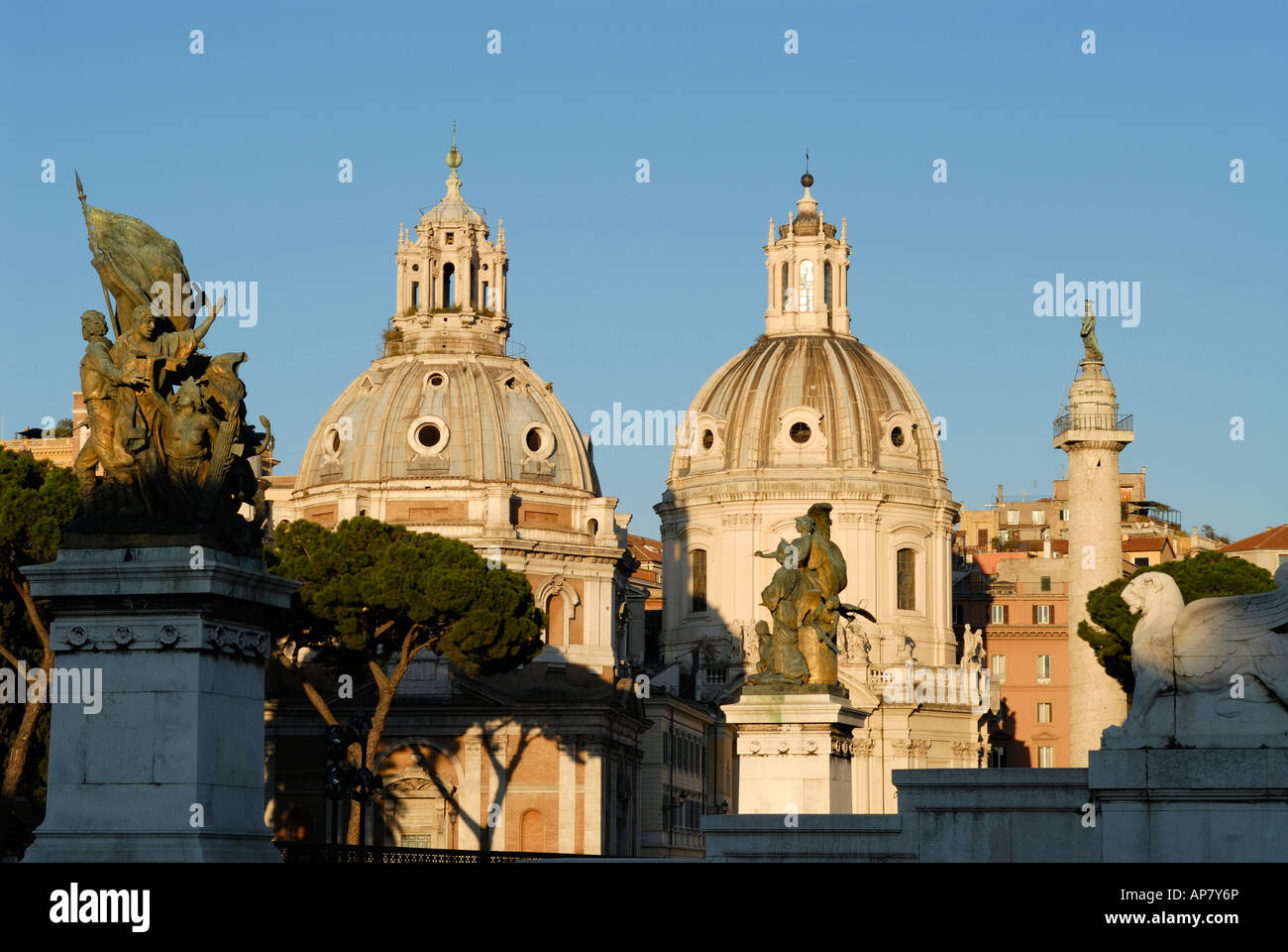 Rome Italy The churches of Santa Maria di Loreto (left) and SS Nome di ...
