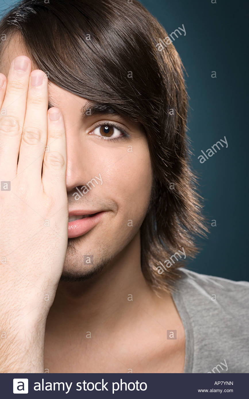 One Eye Covered With Hair Stock Photos & One Eye Covered With Hair ...