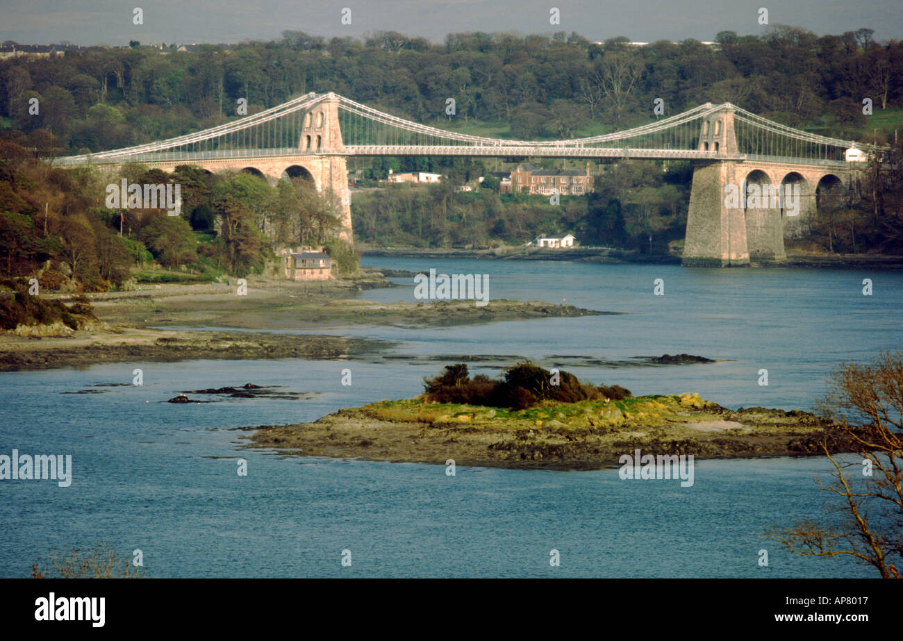 Wales Menai suspension bridge Stock Photo - Alamy