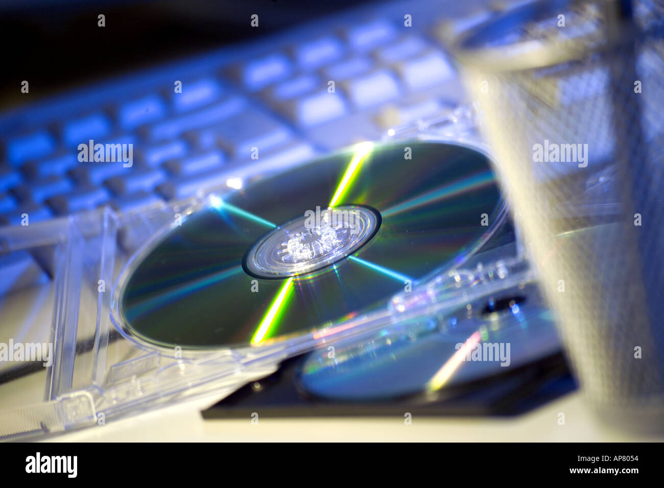 Keyboard and CD s Stock Photo - Alamy