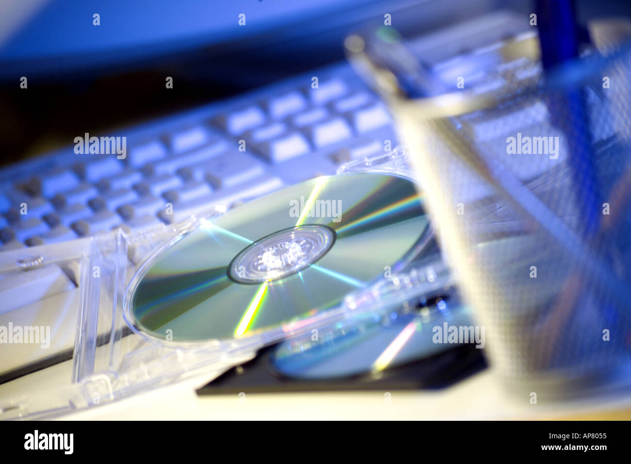 Keyboard and CD s Stock Photo - Alamy
