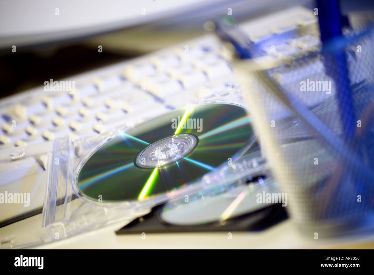 Keyboard and CD s Stock Photo - Alamy