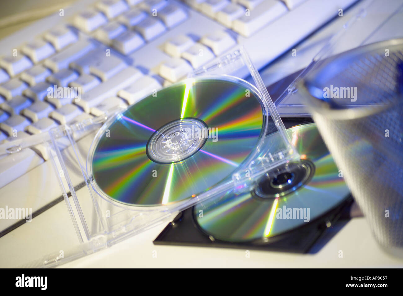Keyboard and CD s Stock Photo - Alamy