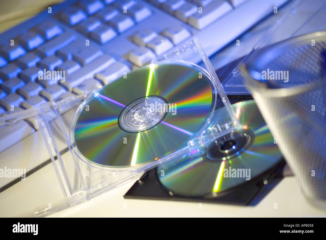 Keyboard and CD s Stock Photo - Alamy