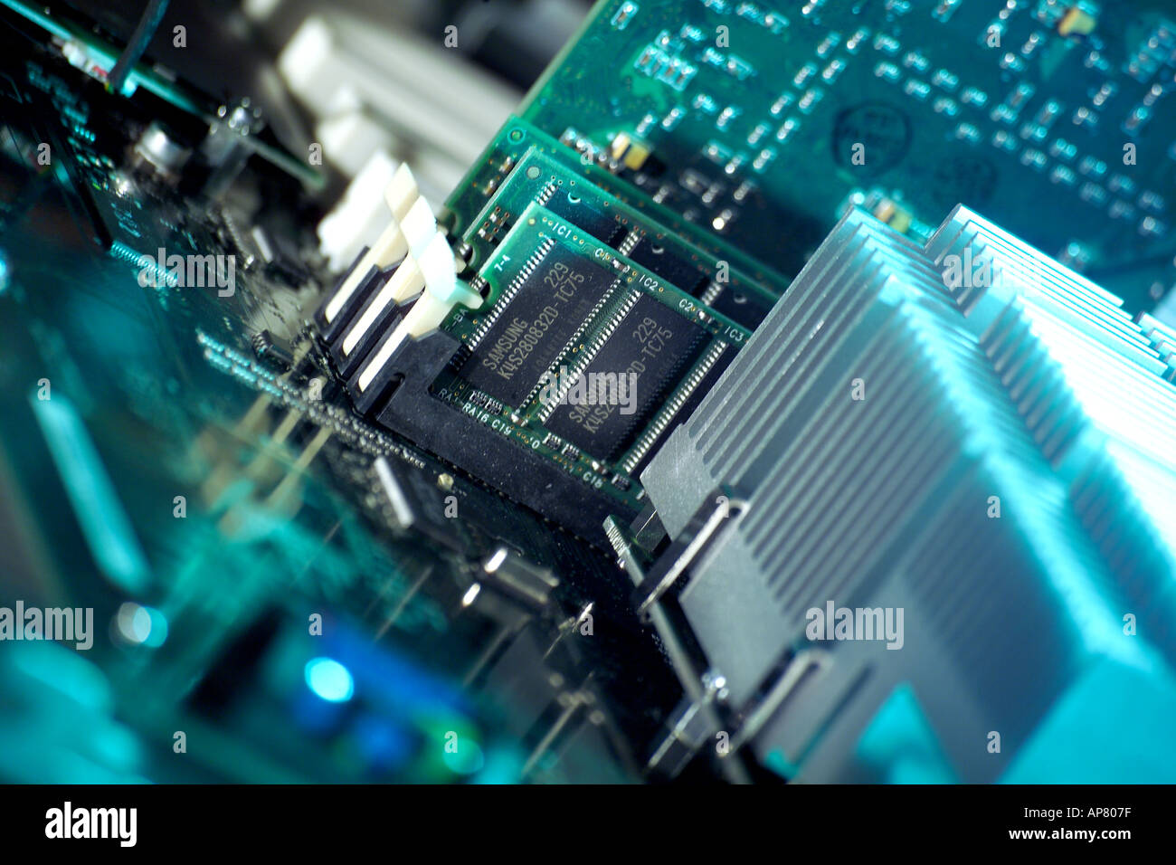Electronics Inside a computer Stock Photo - Alamy