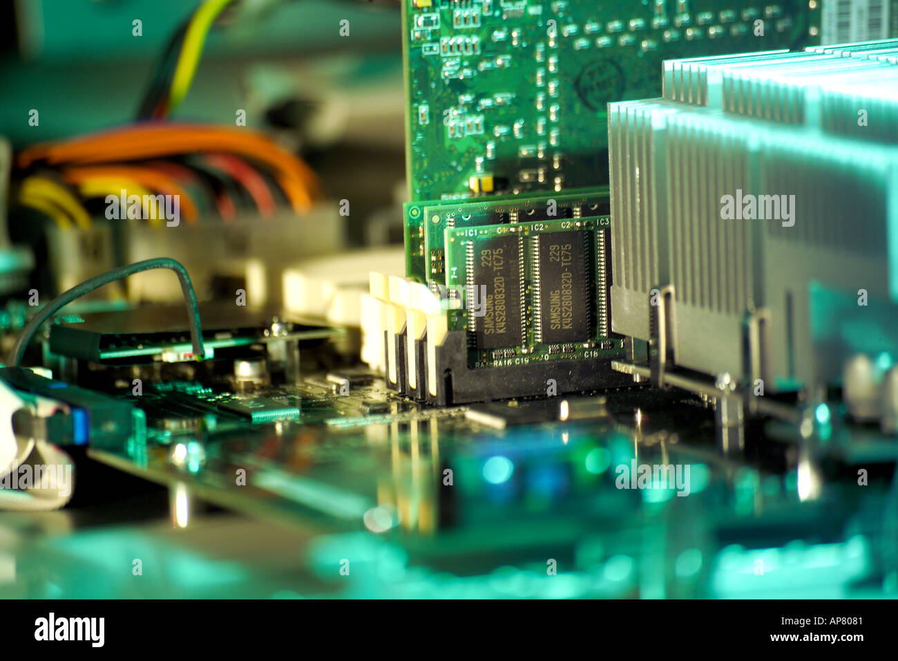 Electronics Inside a computer Stock Photo - Alamy