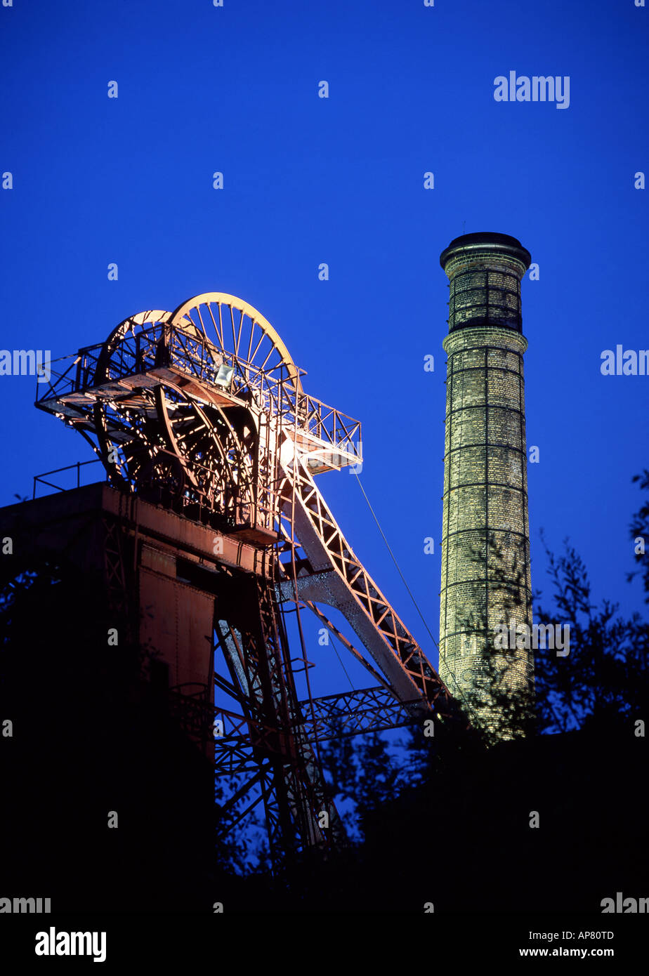 Rhondda Heritage Park Night view of towers Former Lewis Merthyr ...