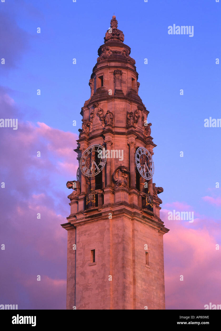 Cardiff city hall clock tower hi-res stock photography and images - Alamy