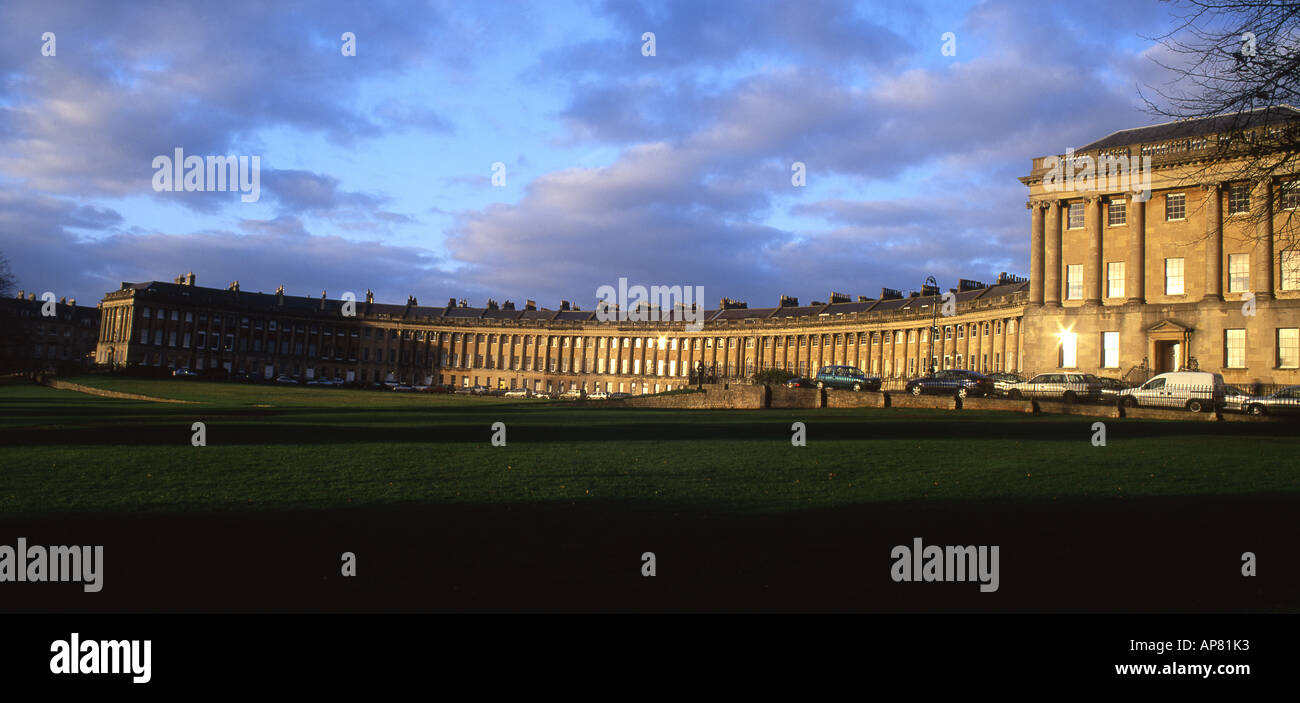 Royal Crescent Bath at sunset Somerset England UK Stock Photo - Alamy