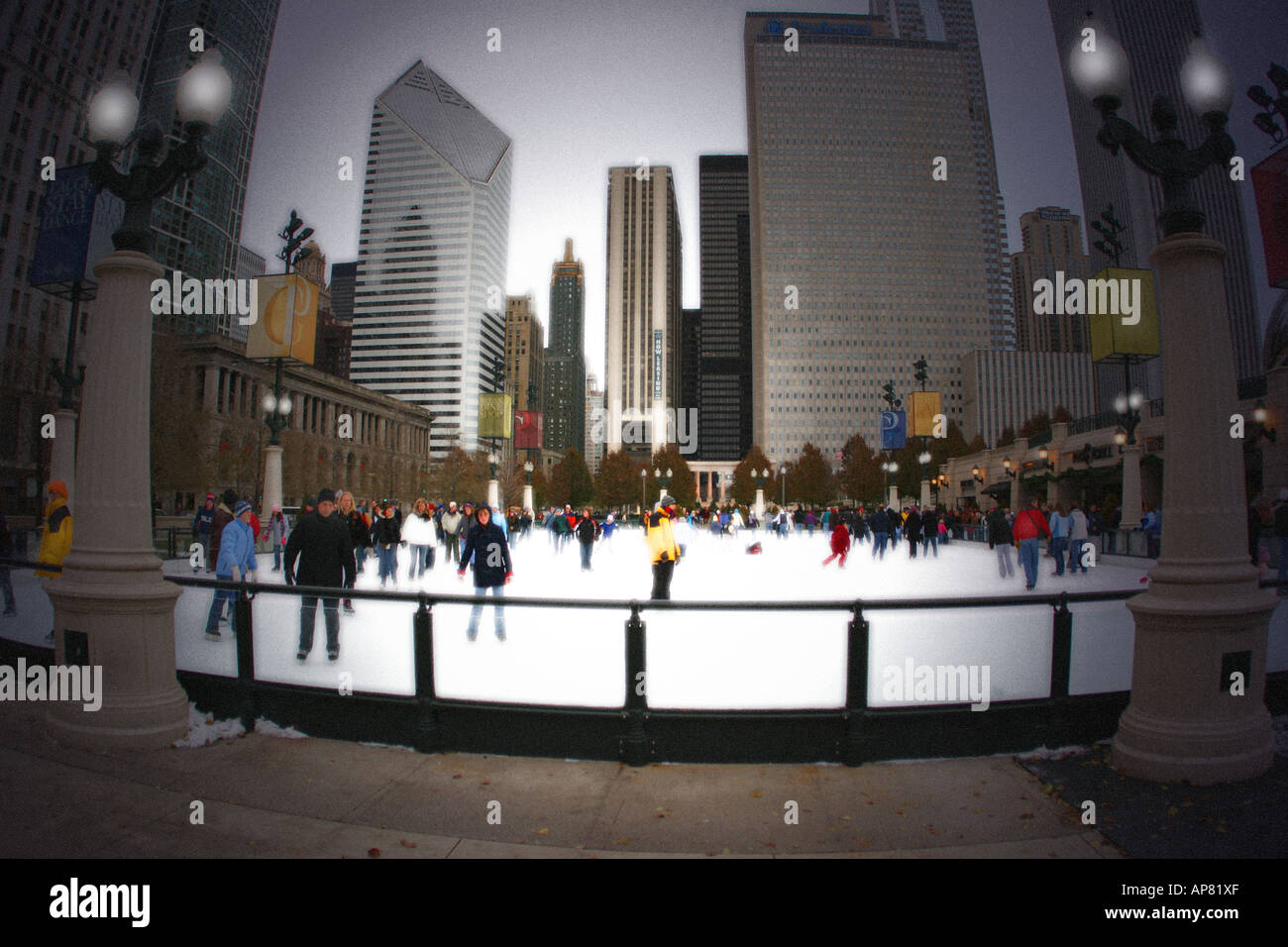 winter outdoor ice rink near millenium park chicago illinois p keywords ...