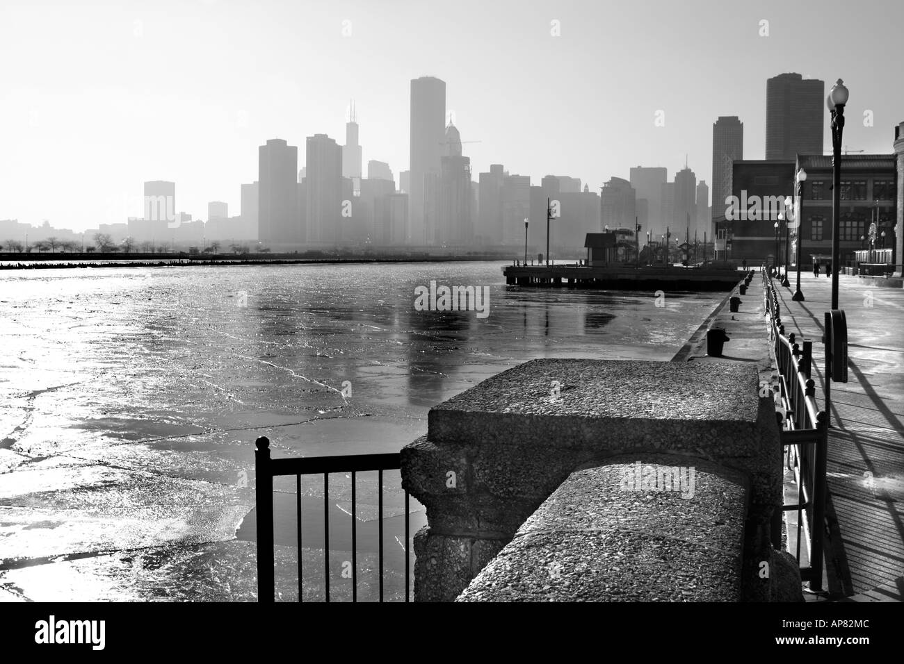 navy pier chicago illinois downtown lakeshore navy pier winter ice ...