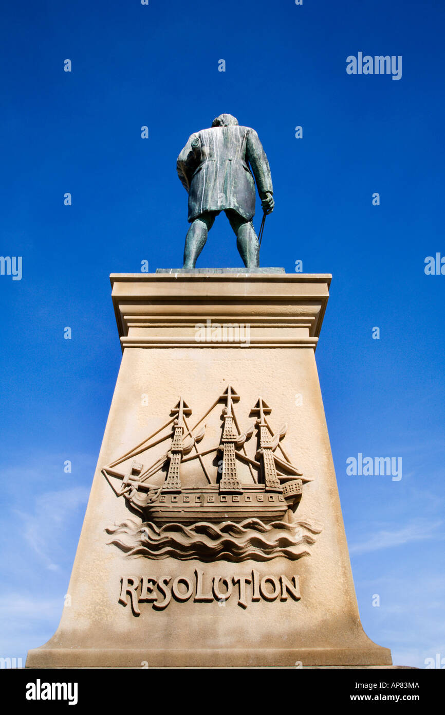 Carving Depicting The Ship Resolution on the Plinth of the Captain Cook ...