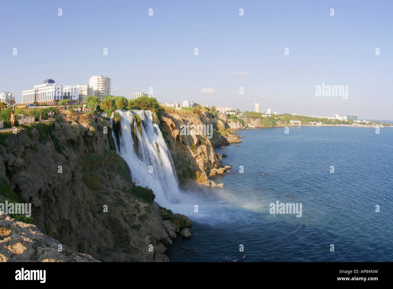 Lara waterfalls near Antalya Turkey Turkish Riviera Antalya Stock Photo ...
