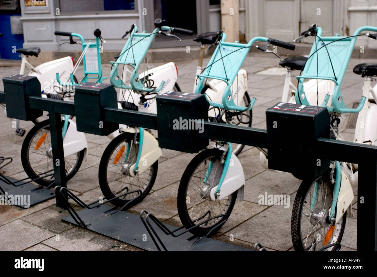 rent a non pollution bike in france street in rennes brittany Stock ...