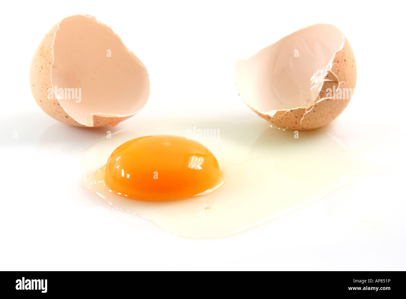 broken egg food concepts isolated on white background Stock Photo - Alamy