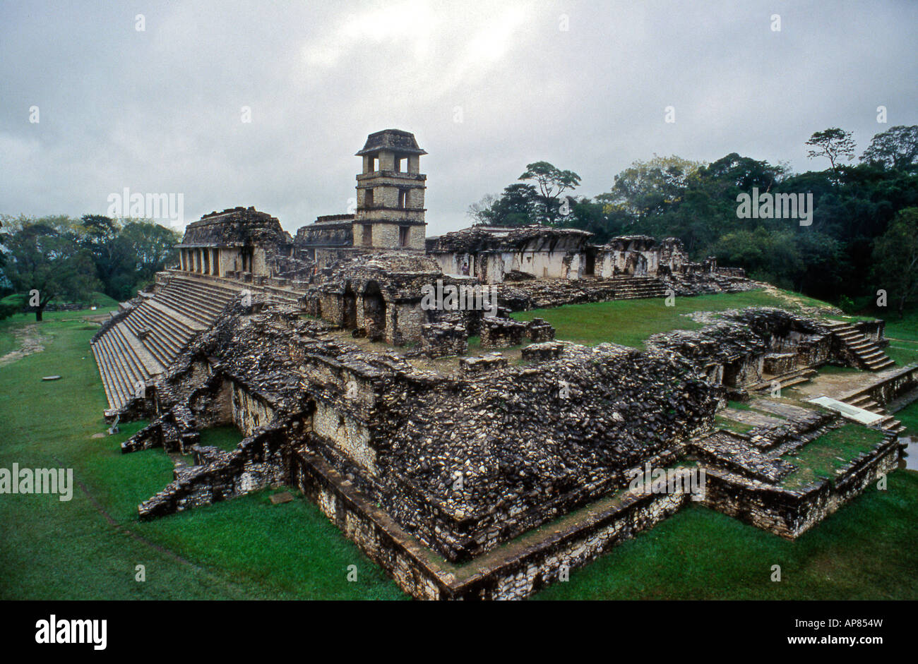 El Palazio Palenque Mexico Stock Photo - Alamy