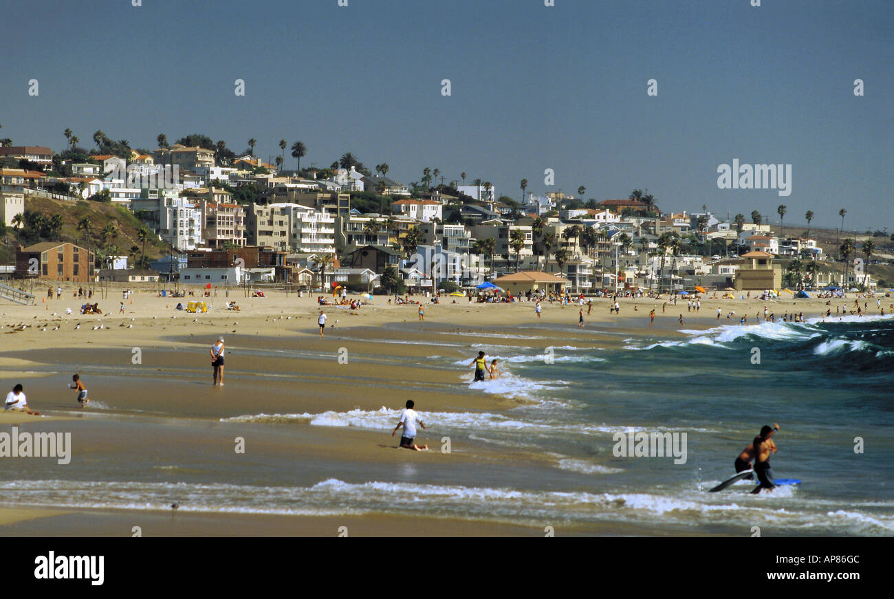 The shore along Playa del Rey in Southern California just north of LAX ...