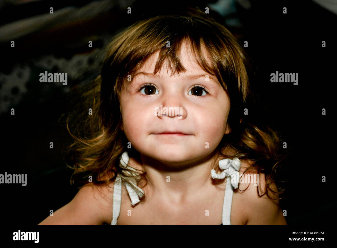 Little Girl Model Staring Stock Photo - Alamy