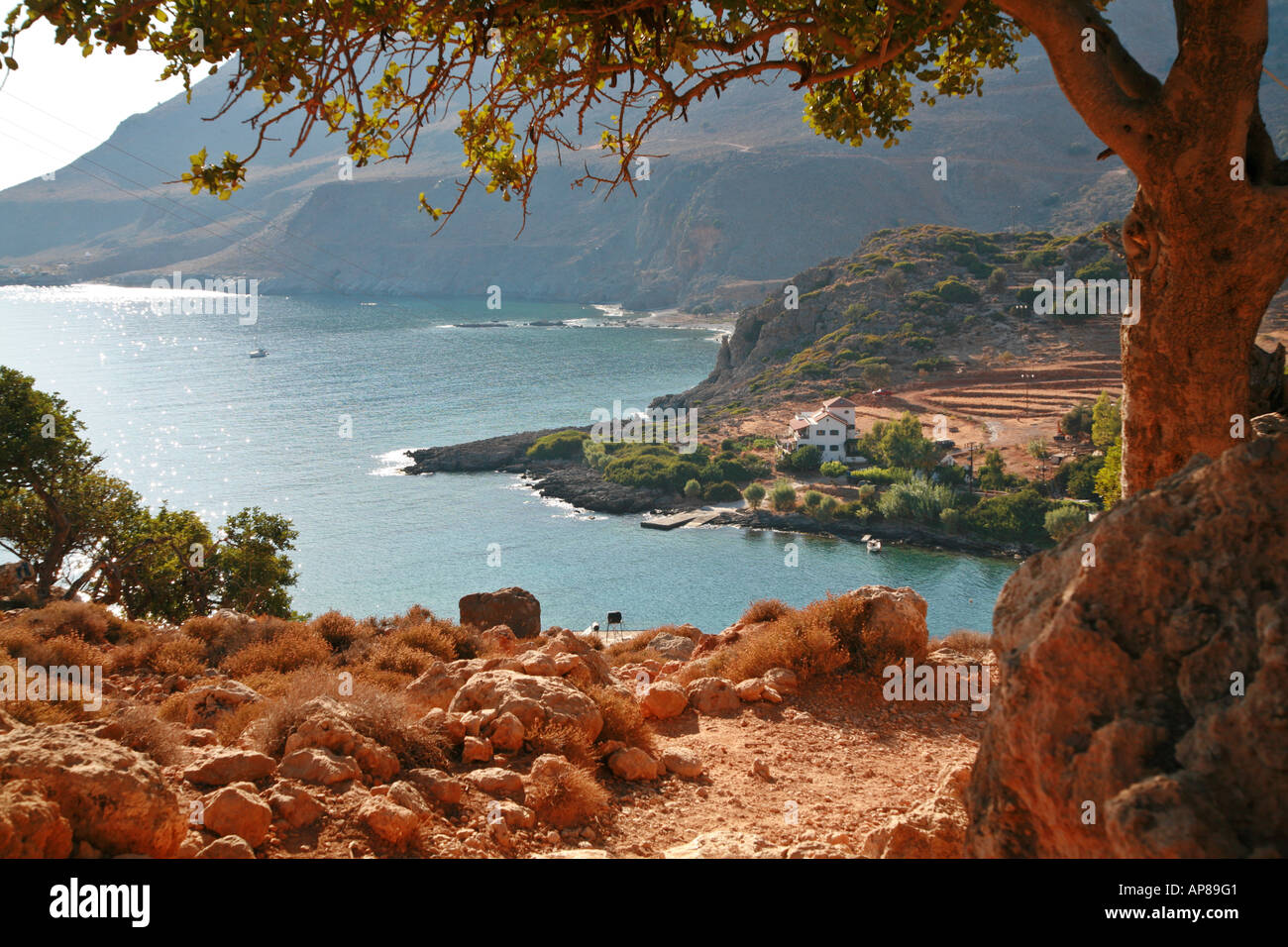 Phoenix cove from the path above Loutro on the South west coast of ...