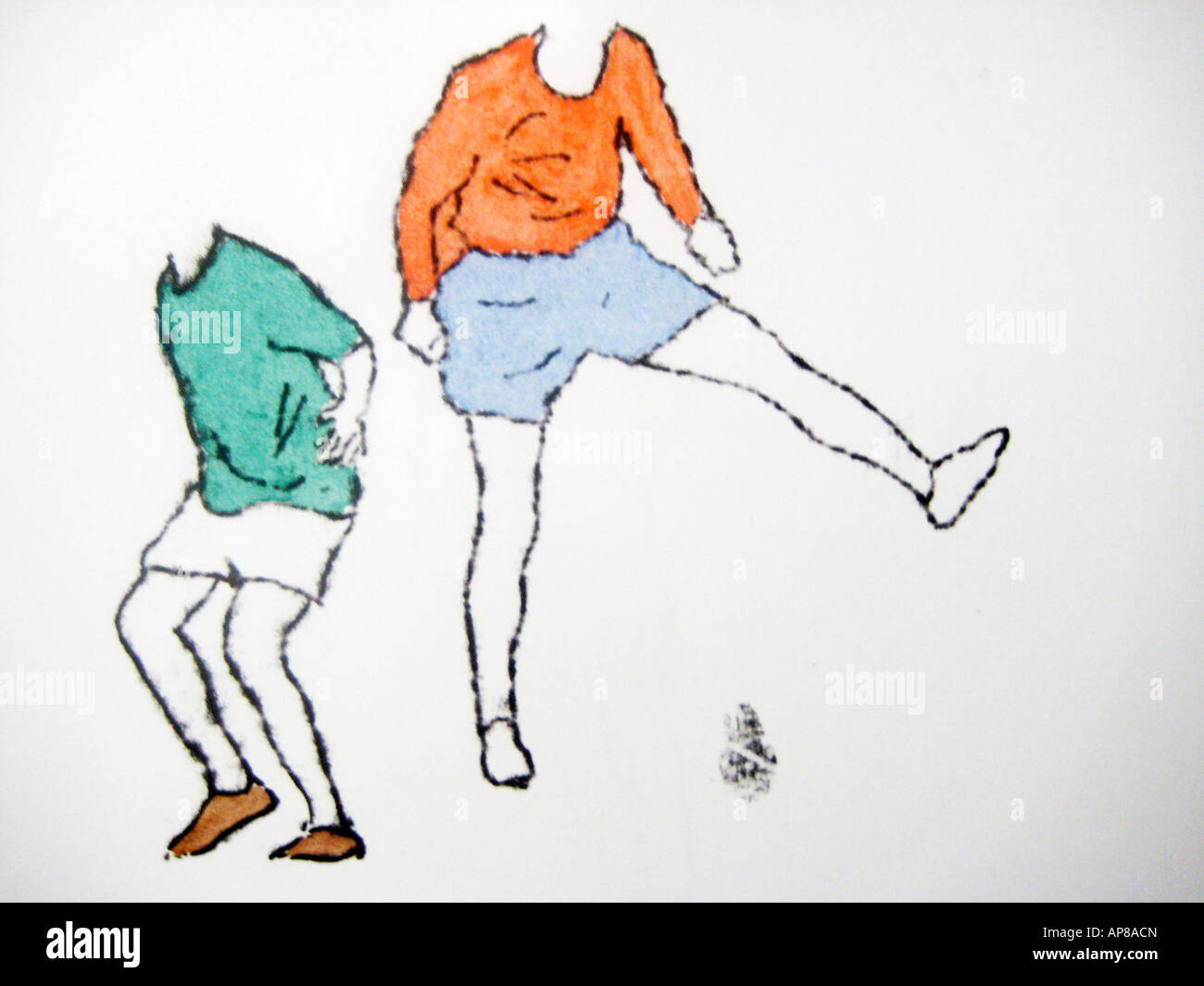 foot dance body color drawing print shape sport illustration Stock ...