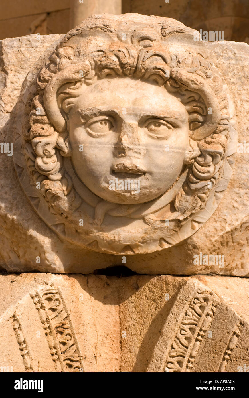 Medusa head Severan Forum Leptis Magna Libya Stock Photo - Alamy