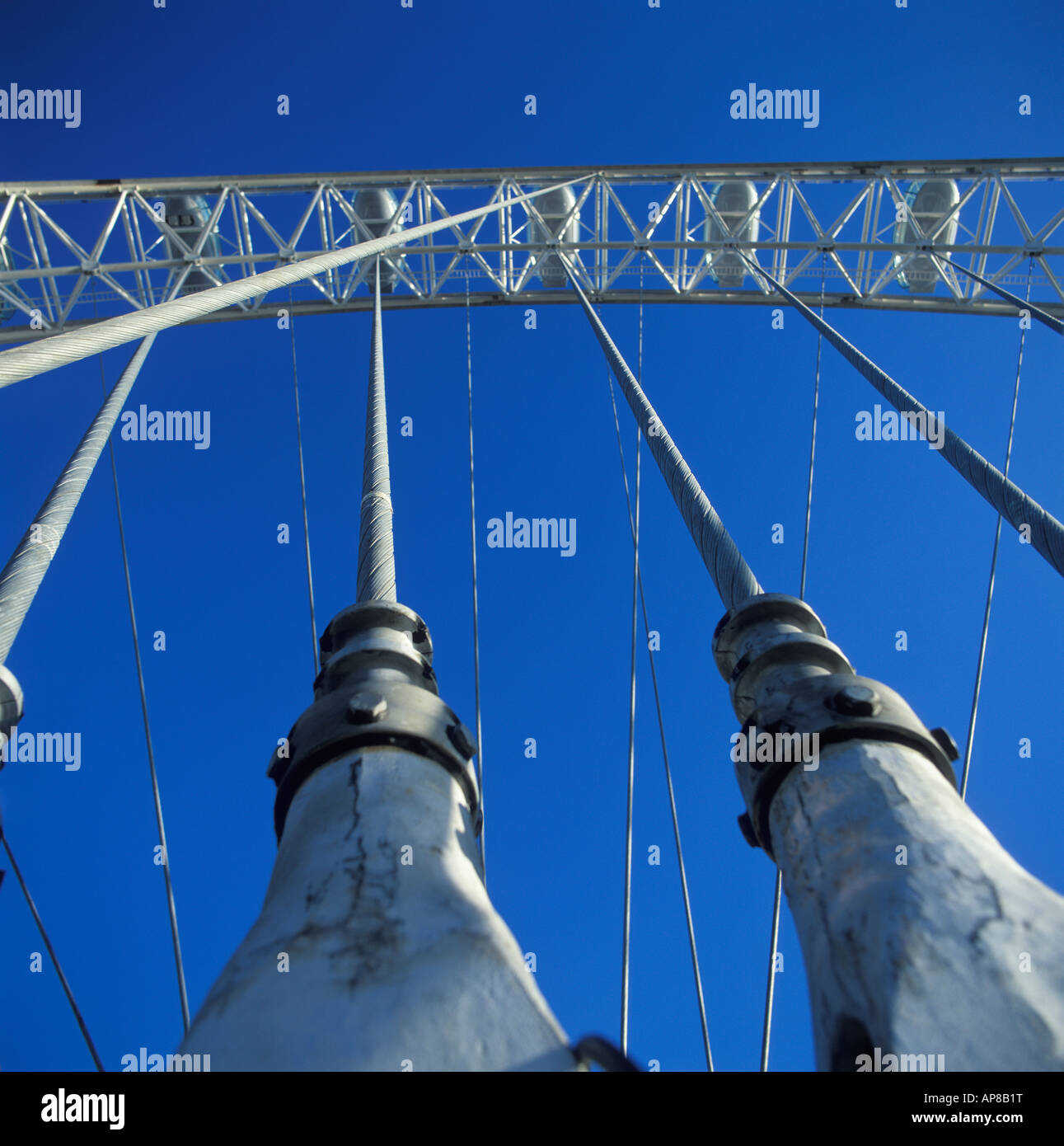 Structure detail of the London Eye looking upwards Stock Photo - Alamy