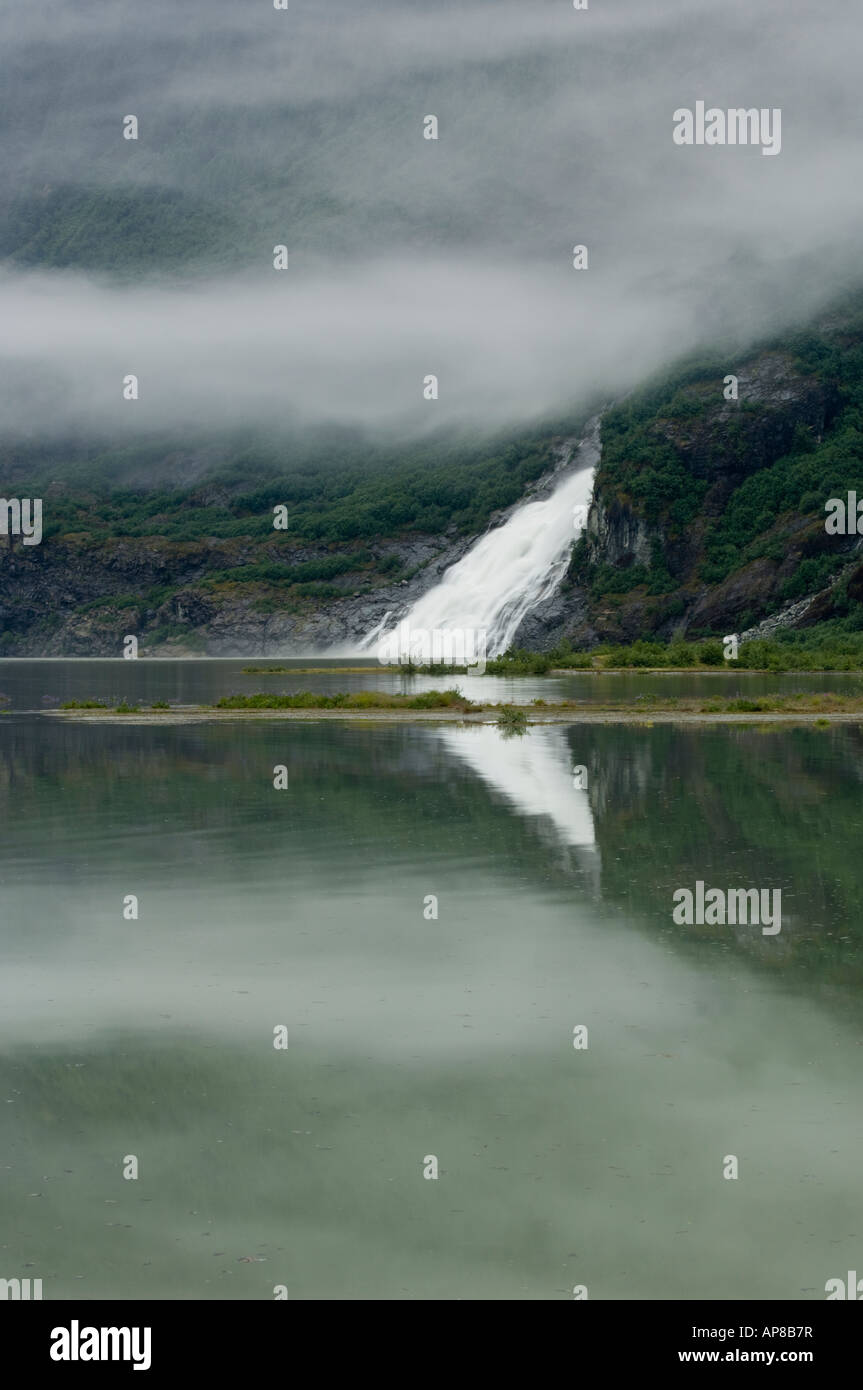 Nugget Falls flows into Mendenhall Lake near Mendenhall Glacier, Juneau ...
