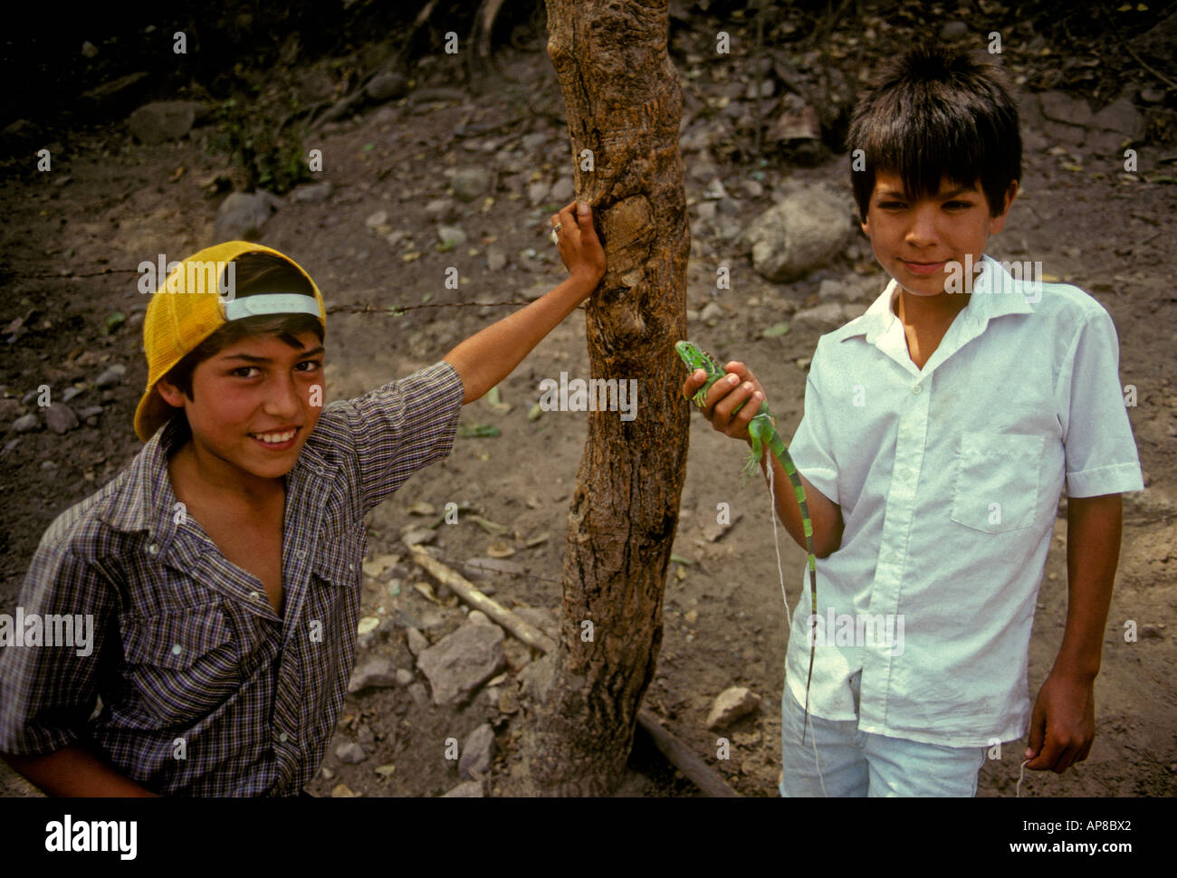 2, two, Mexicans, Mexican boys, young boys, boys, eye contact, front ...
