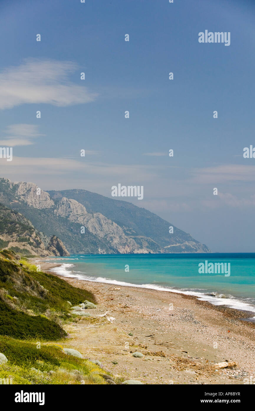 GREECE, Northeastern Aegean Islands, LESVOS (Mytilini), Vatera: View of ...