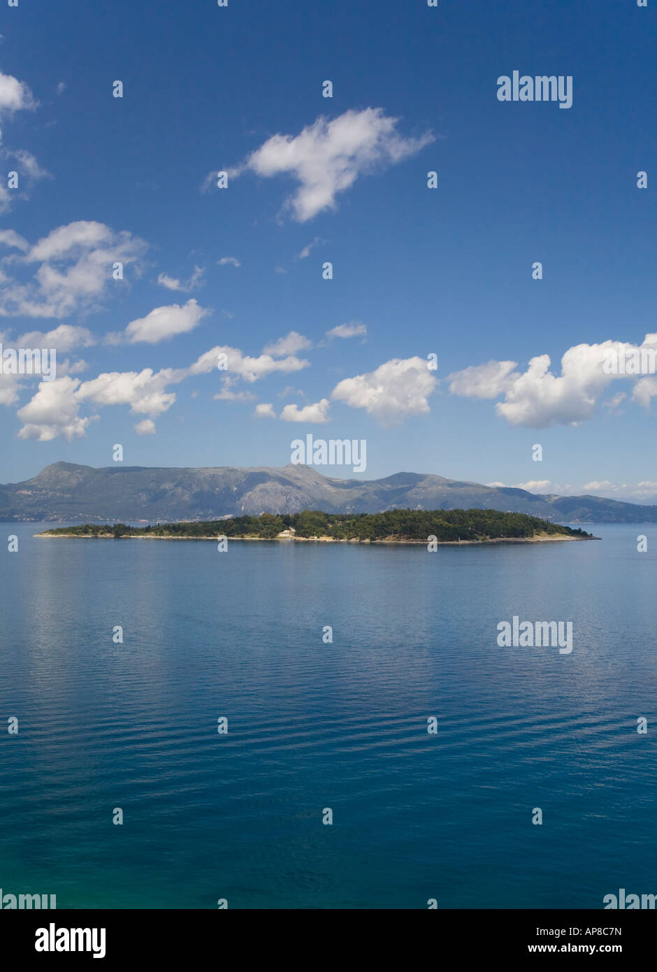 The Island of Vidos in Corfu Harbour Stock Photo - Alamy