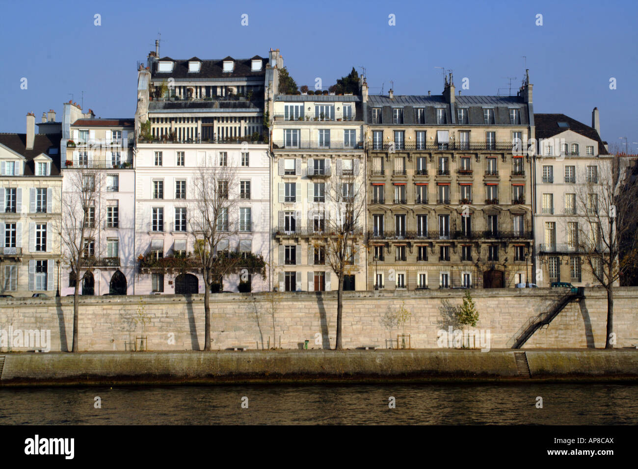 The Right Bank of the River Seine on the Ile de la Cite Paris France ...