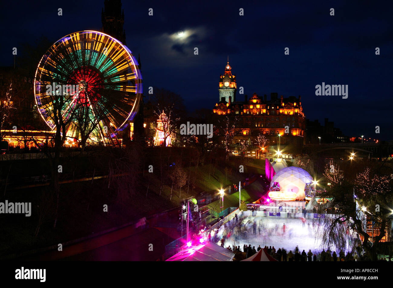 Edinburgh winter wonderland fun fair, Christmas, Scotland, UK, Europe ...