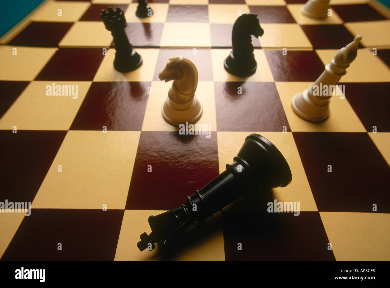 Chess pieces on chess board Stock Photo - Alamy