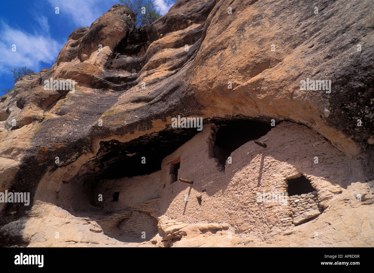Morning light on Mogollon cliff dwellings Gila Cliff Dwellings National ...