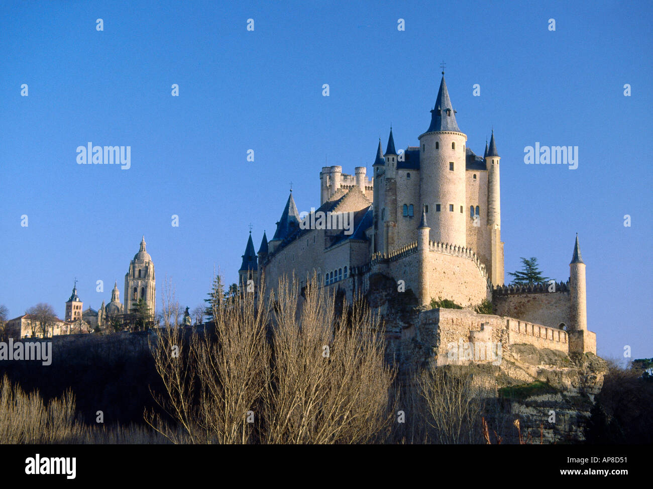Castle on hill, Salazar Castle, Segovia, Spain Stock Photo - Alamy