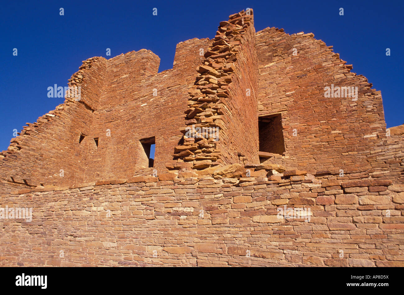 Morning light on the ruins of Pueblo Bonito Chaco Culture National ...