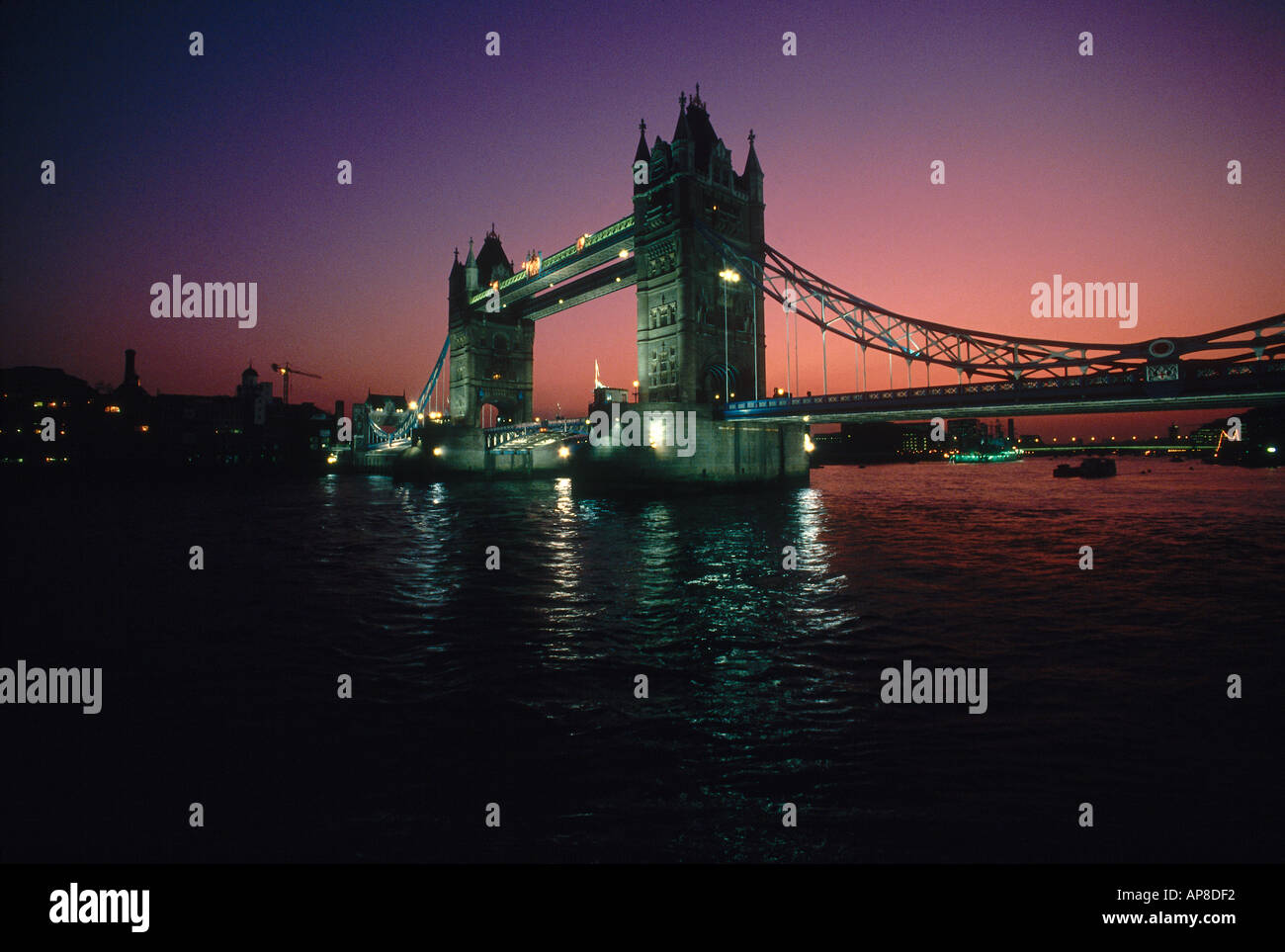 London Bridge illuminated at night, London, France, Europe Stock Photo ...