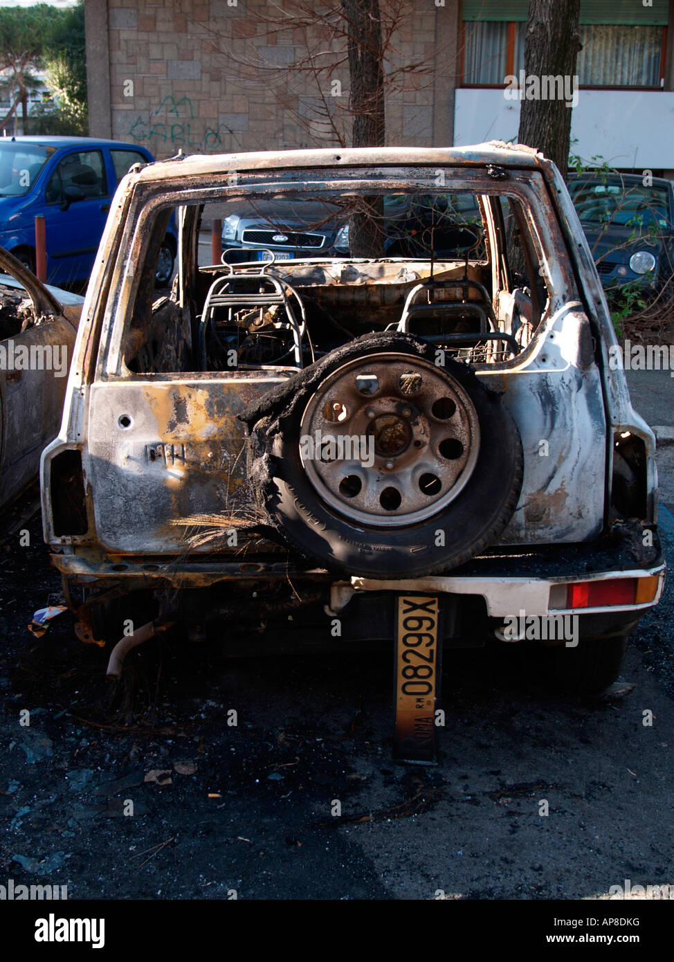 Car destroyed by fire Stock Photo - Alamy