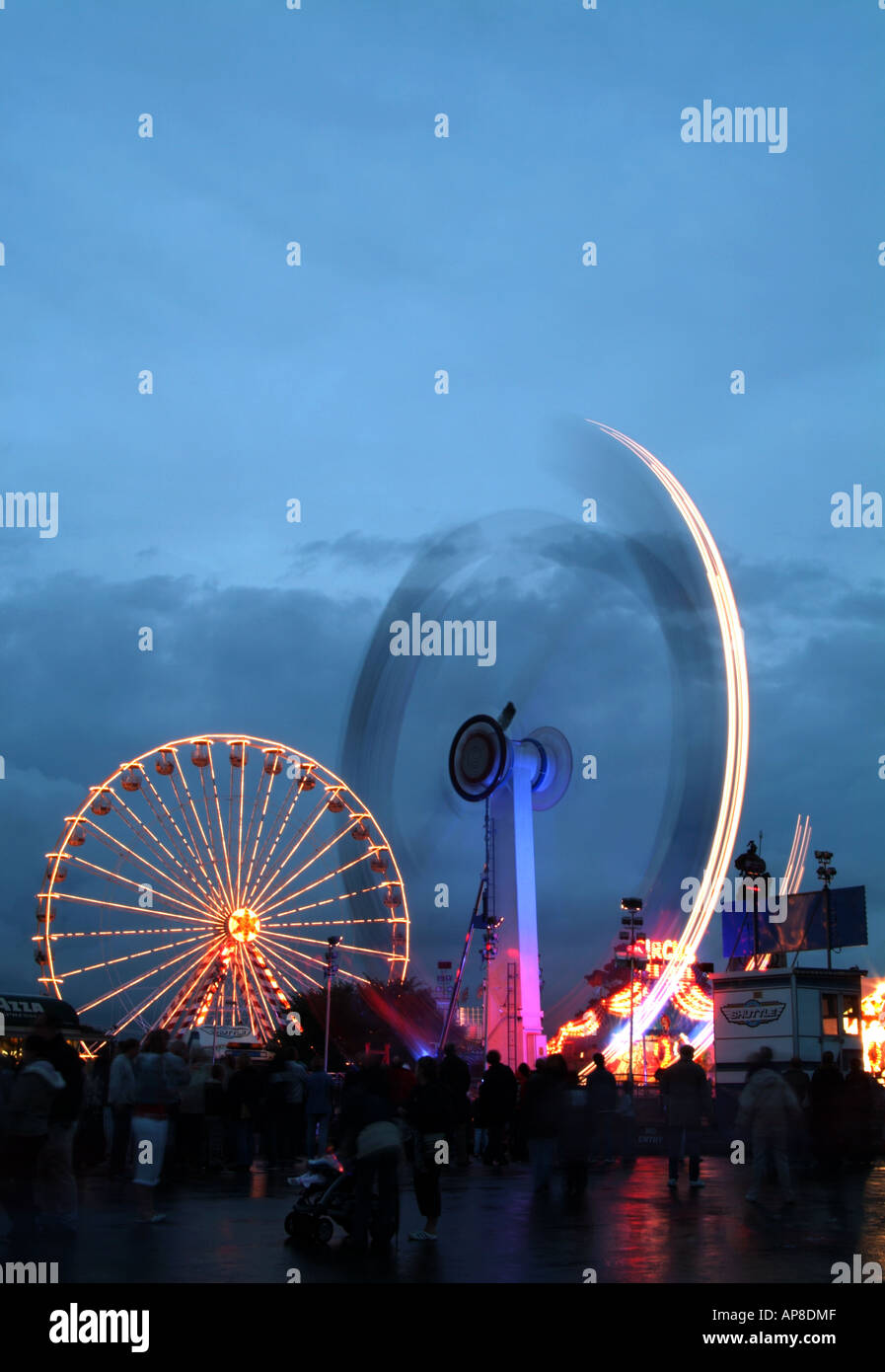 Fairground ride at night, Plymouth Hoe, Devon, UK Stock Photo - Alamy