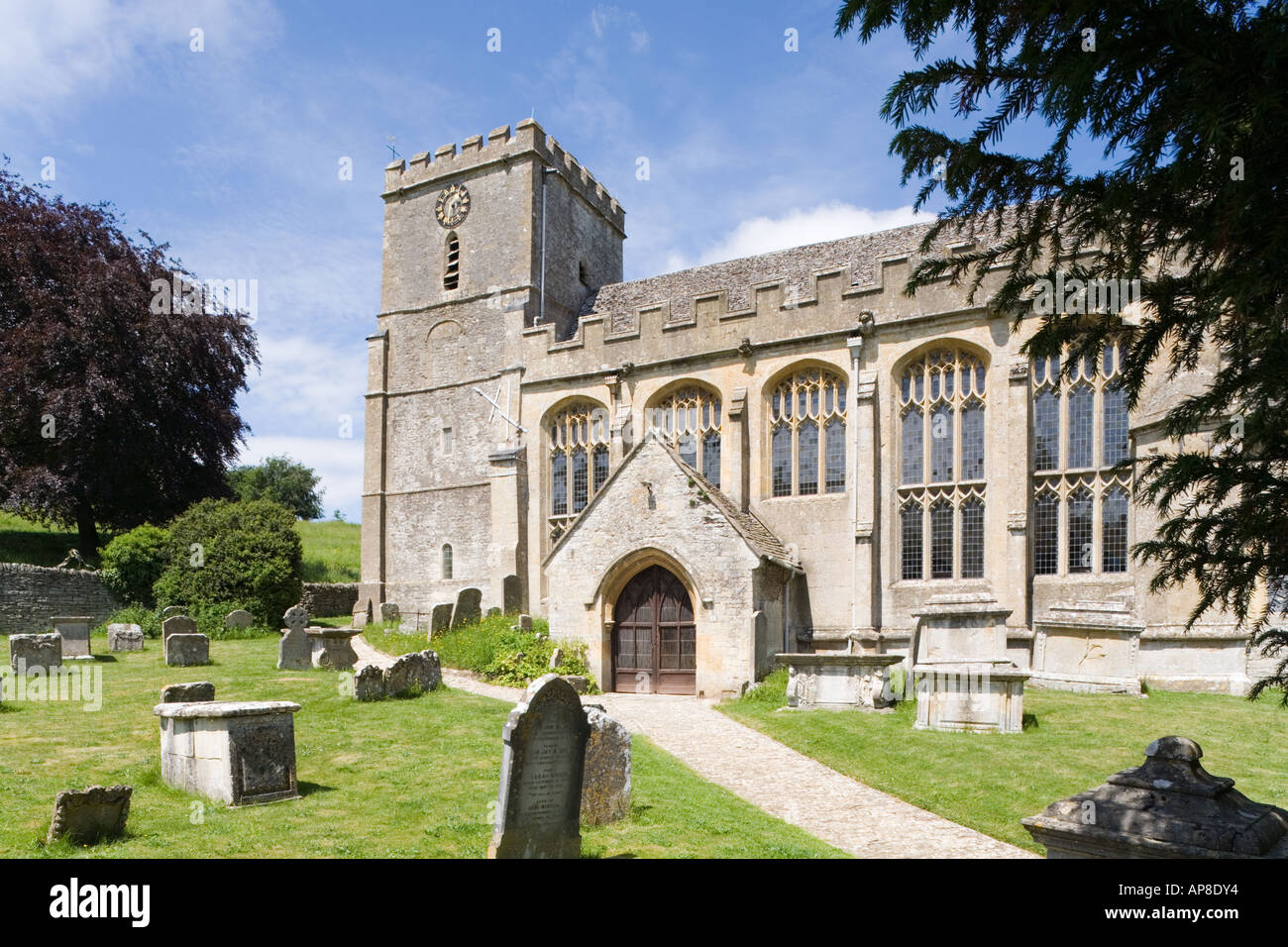 St Andrews church in the Cotswold village of Chedworth, Gloucestershire ...