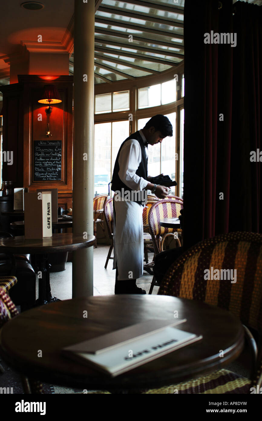 Waiter in a French Bistro Restaurant in the Ile de la Cite area of ...