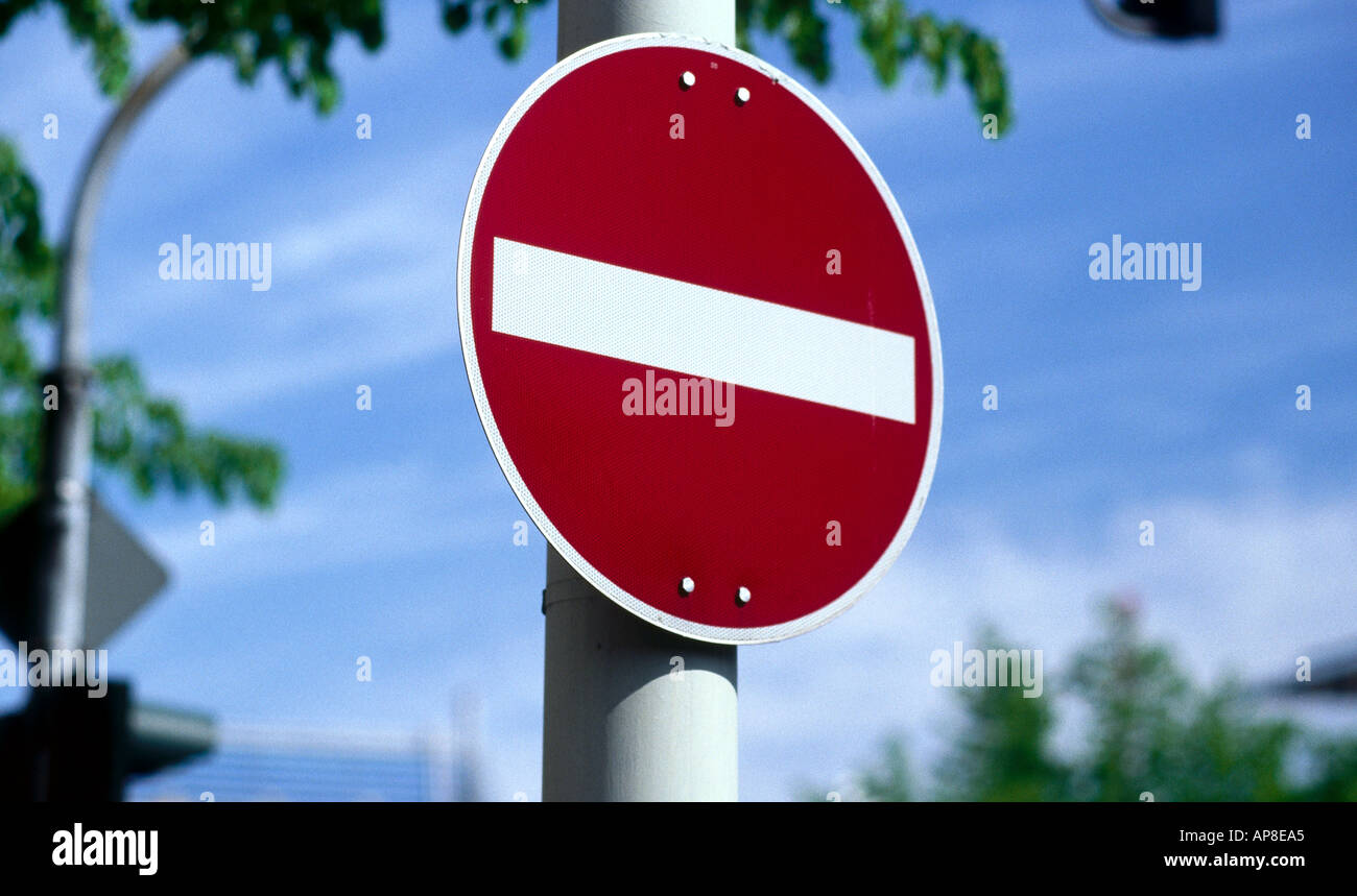 Close-up of no entry sign, Germany, Europe Stock Photo - Alamy